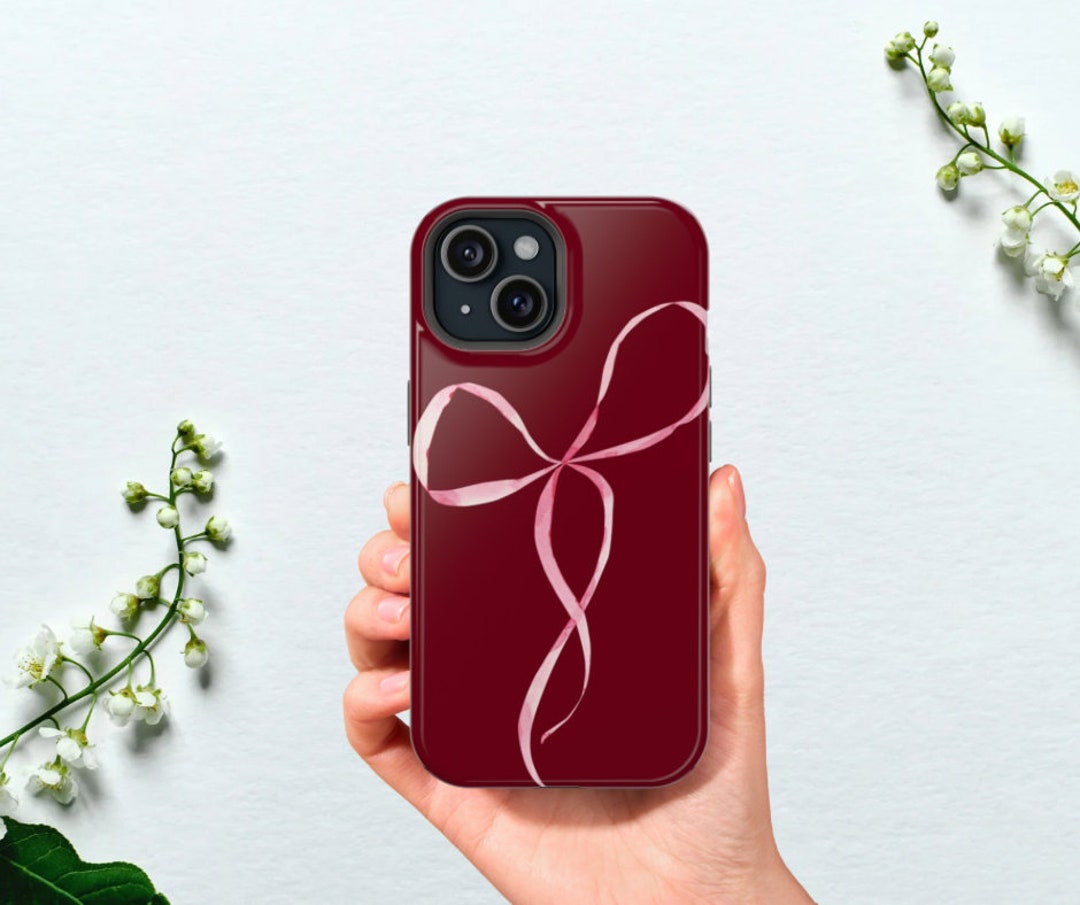 Coquette Trend Bow Red Ribbon Phone Case Mag Safe iPhone Case Coquette ...