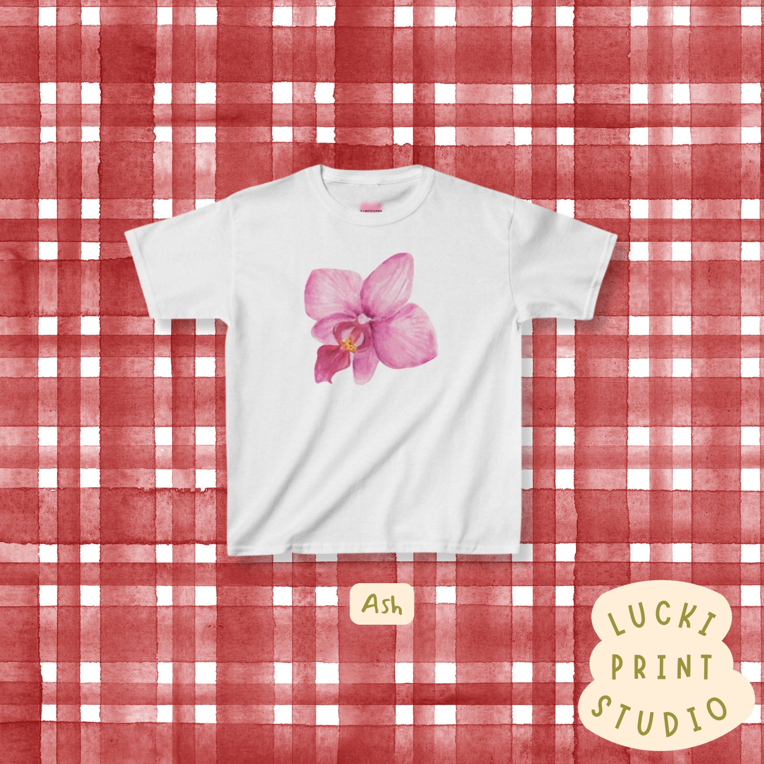 Orchid Flower Tee, Y2K Vintage Baby Tee, 90s Crop Top, Womens Graphic ...