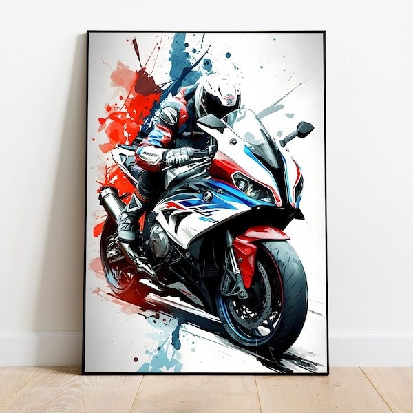 Motorcycle Poster - Etsy