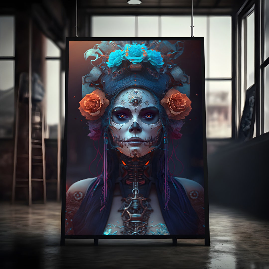 La Catrina Portrait, Dia De Los Muertos, Home Decor, Poster, Wall Decor ...