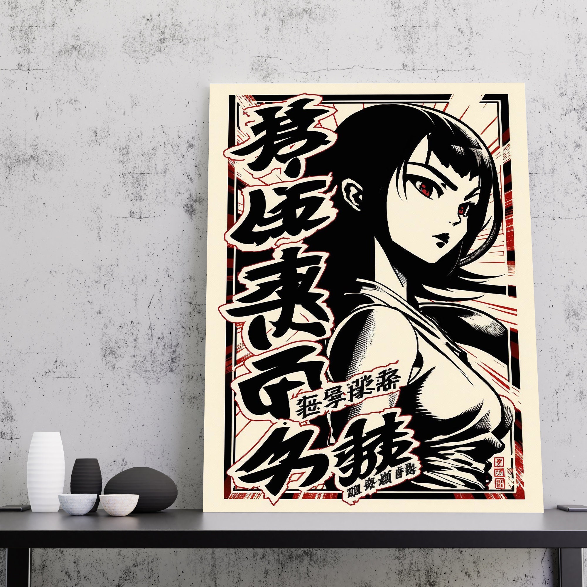 Japanese Vintage Manga Poster Set of 6 Japanese Wall Art - Etsy