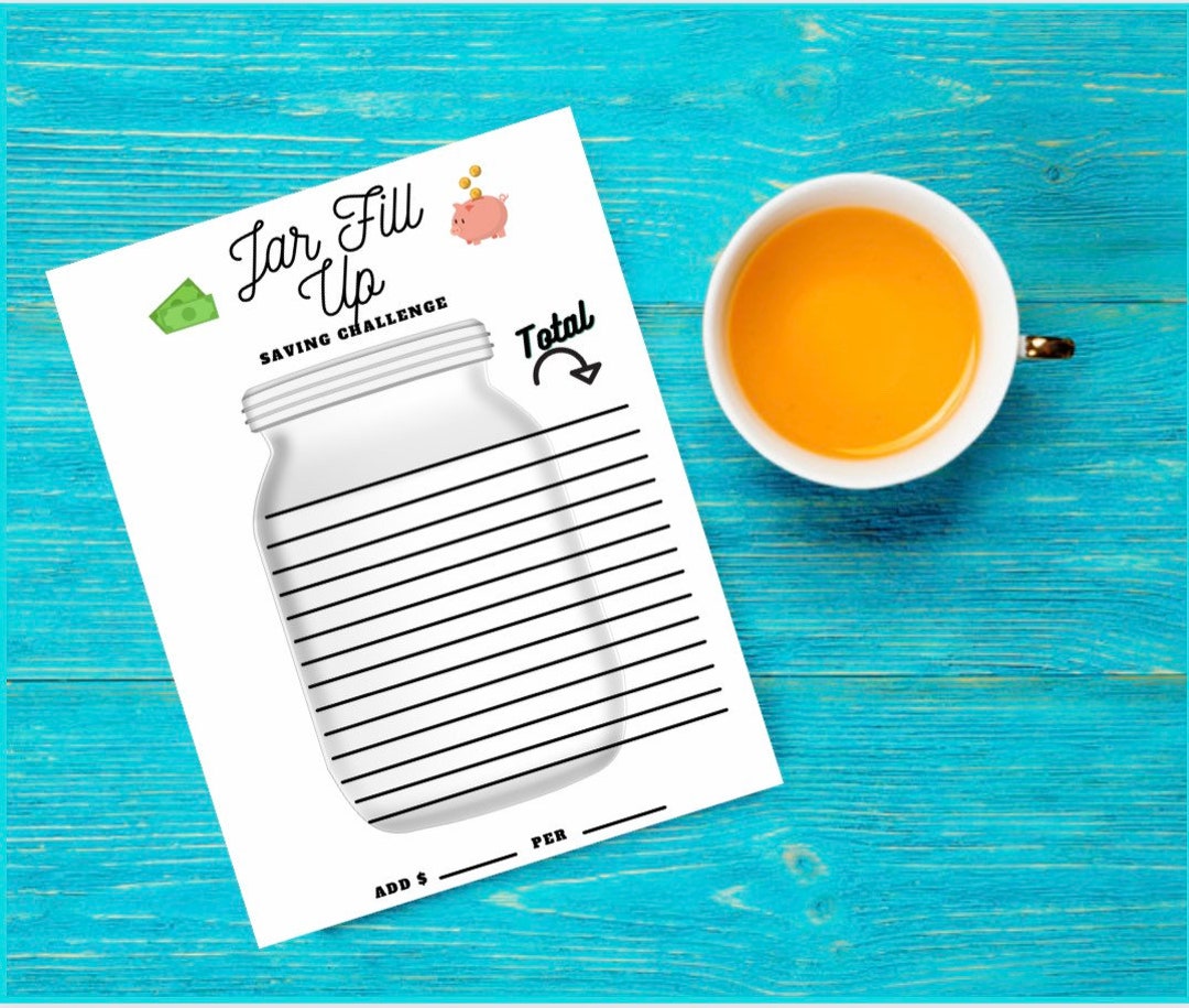 Jar Fill up Savings Challenge Budget Binder A6 Size Money Management ...