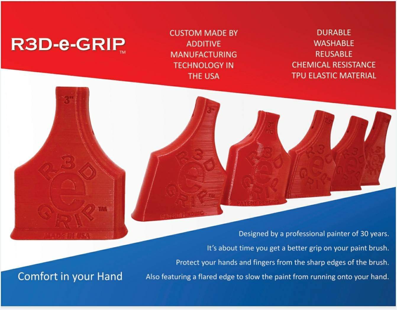 Paint Brush Grip Cover - R3d-e-grip (ready Grip) Durable Brush Grip ...