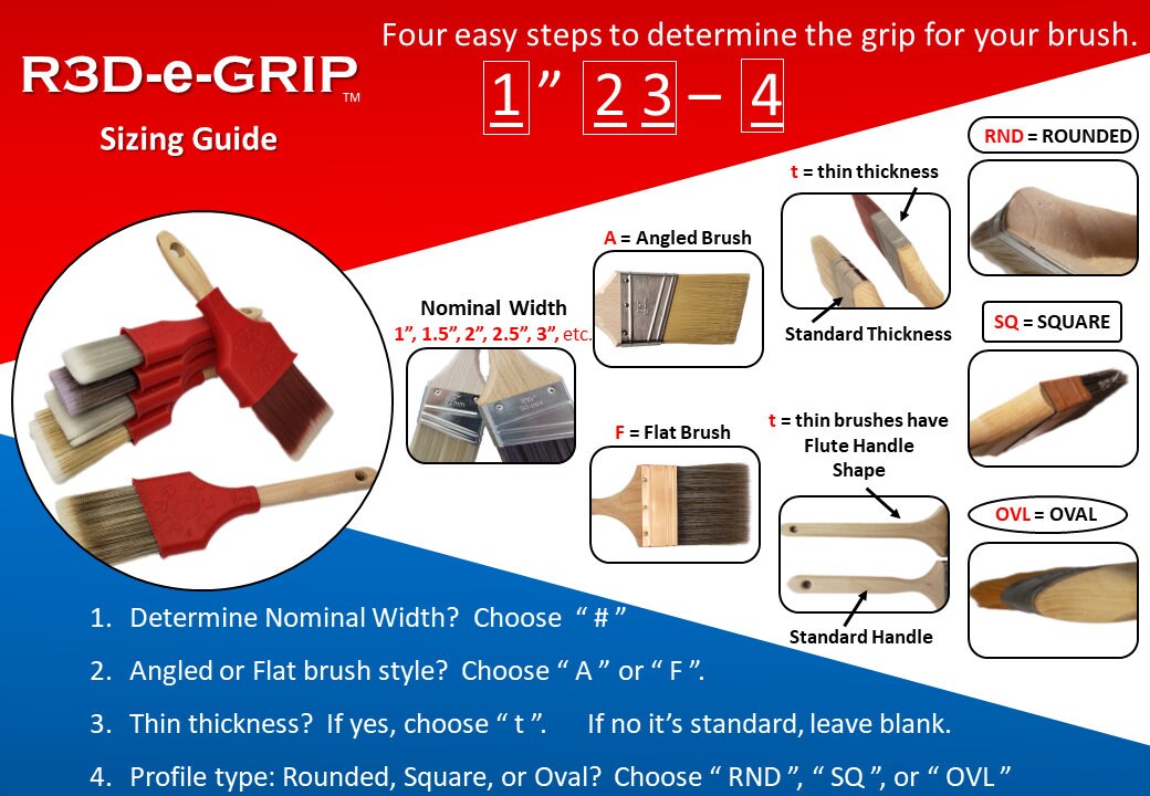 Paint Brush Grip Cover - R3d-e-grip (ready Grip) Durable Brush Grip ...