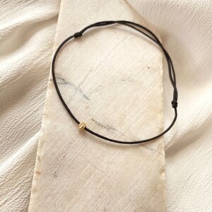 Mens String Bracelet With Solid 18k Gold Beads, Minimalist Wish ...