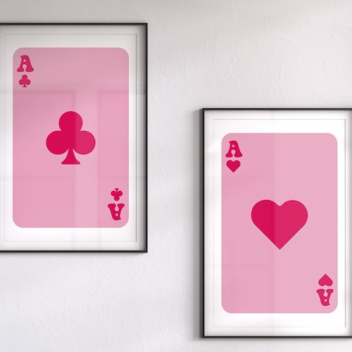Ace Card Set of 4 Playing Card Poster Trendy Wall Art Funny - Etsy