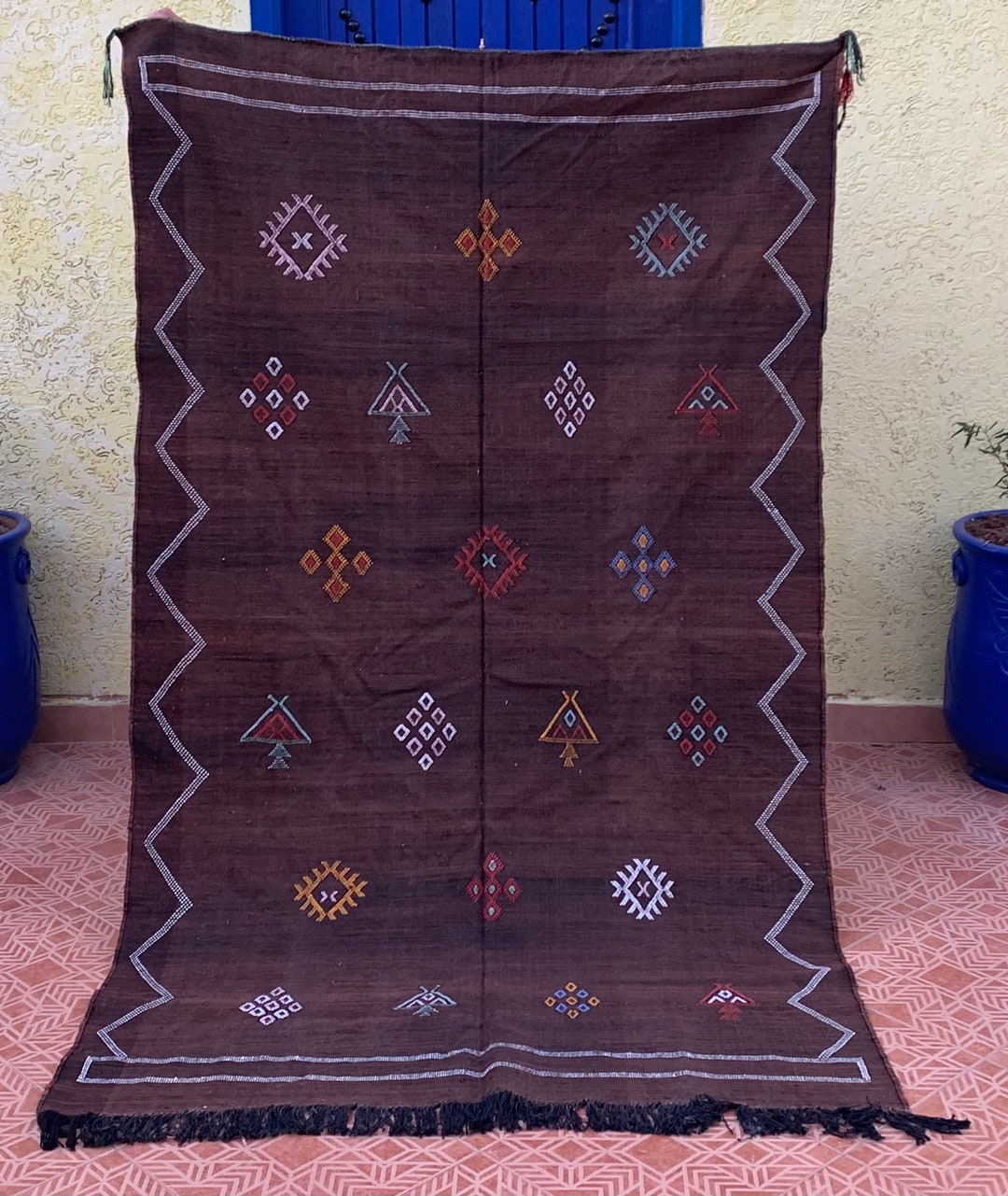 Moroccan Cactus Silk Rug, Authentic Rug, Genuine Silk Rug, Handmade Rug ...