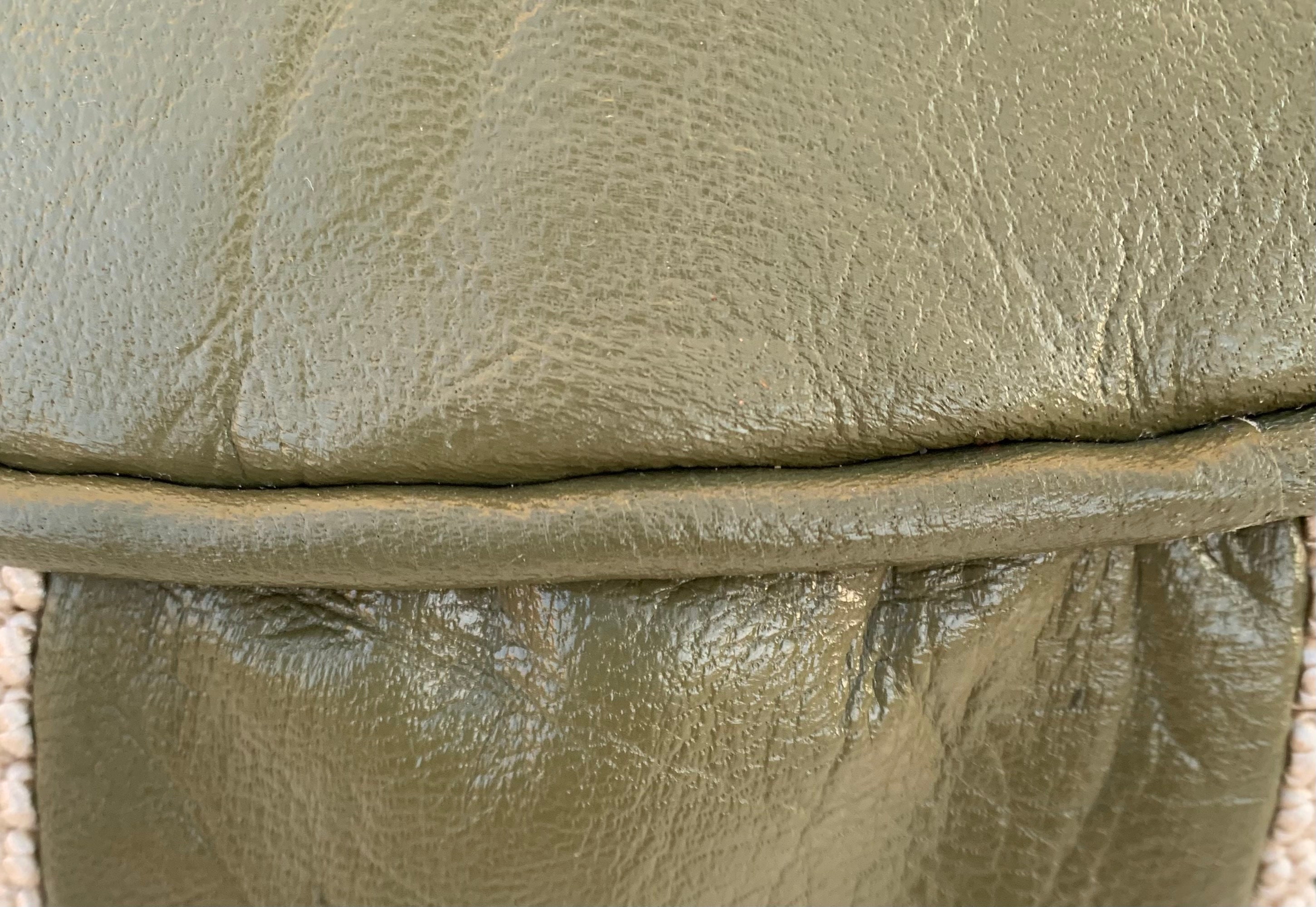 Green Olive Pouf, Moroccan Pouf, Leather Pouf, Pouf Cover, Ottoman Pouf ...