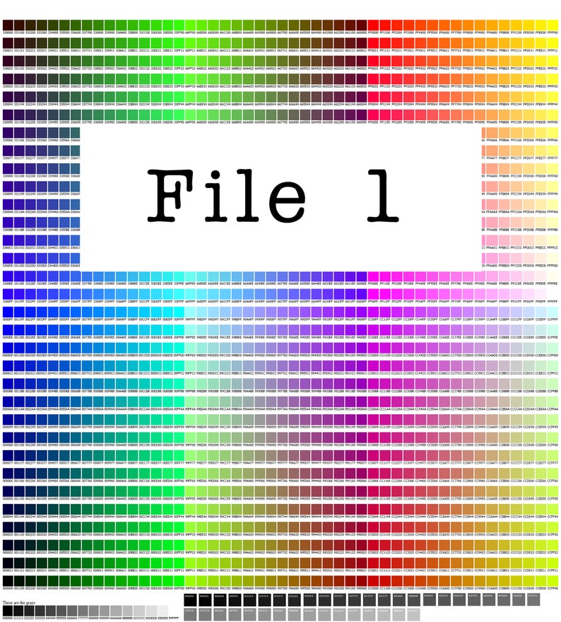 Sublimation Spot Color Charts/digital Download Printable Color Chart ...