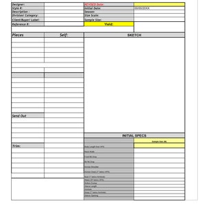 Complete Fashion Style Tech Pack Digital Download Design Worksheet ...