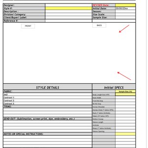 Complete Fashion Style Tech Pack Digital Download Design Worksheet ...