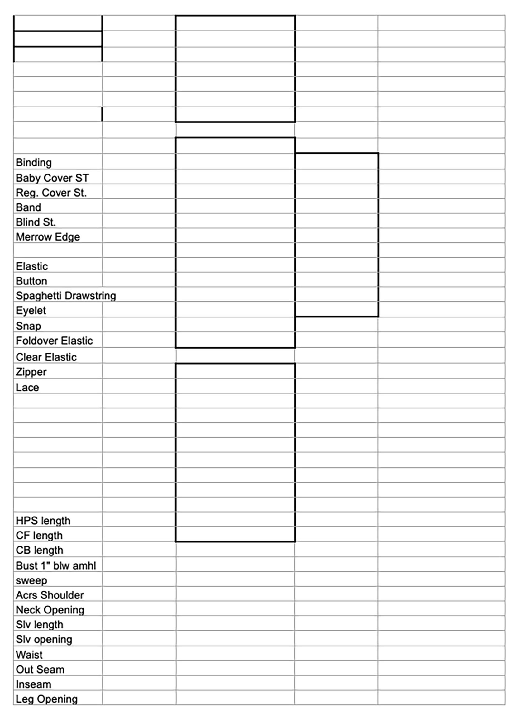 Complete Fashion Style Tech Pack Digital Download Design Worksheet ...
