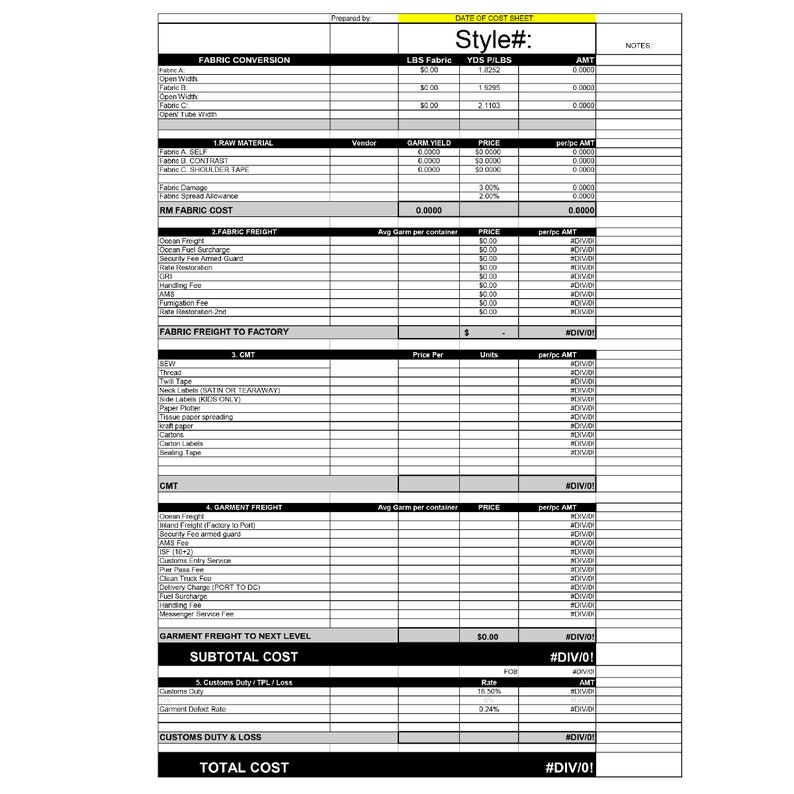 Templates for Designer and Fashion Industries - Cost Details ...