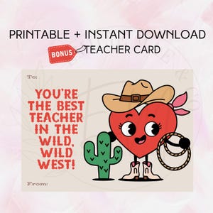Western Cowboy Valentine’s Day Cards | Digital Printable Set | Instant ...