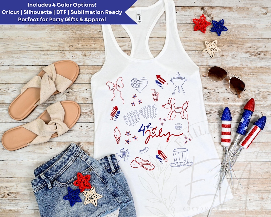 4th of July Doodle PNG Clipart | Patriotic USA Art (digital Download ...