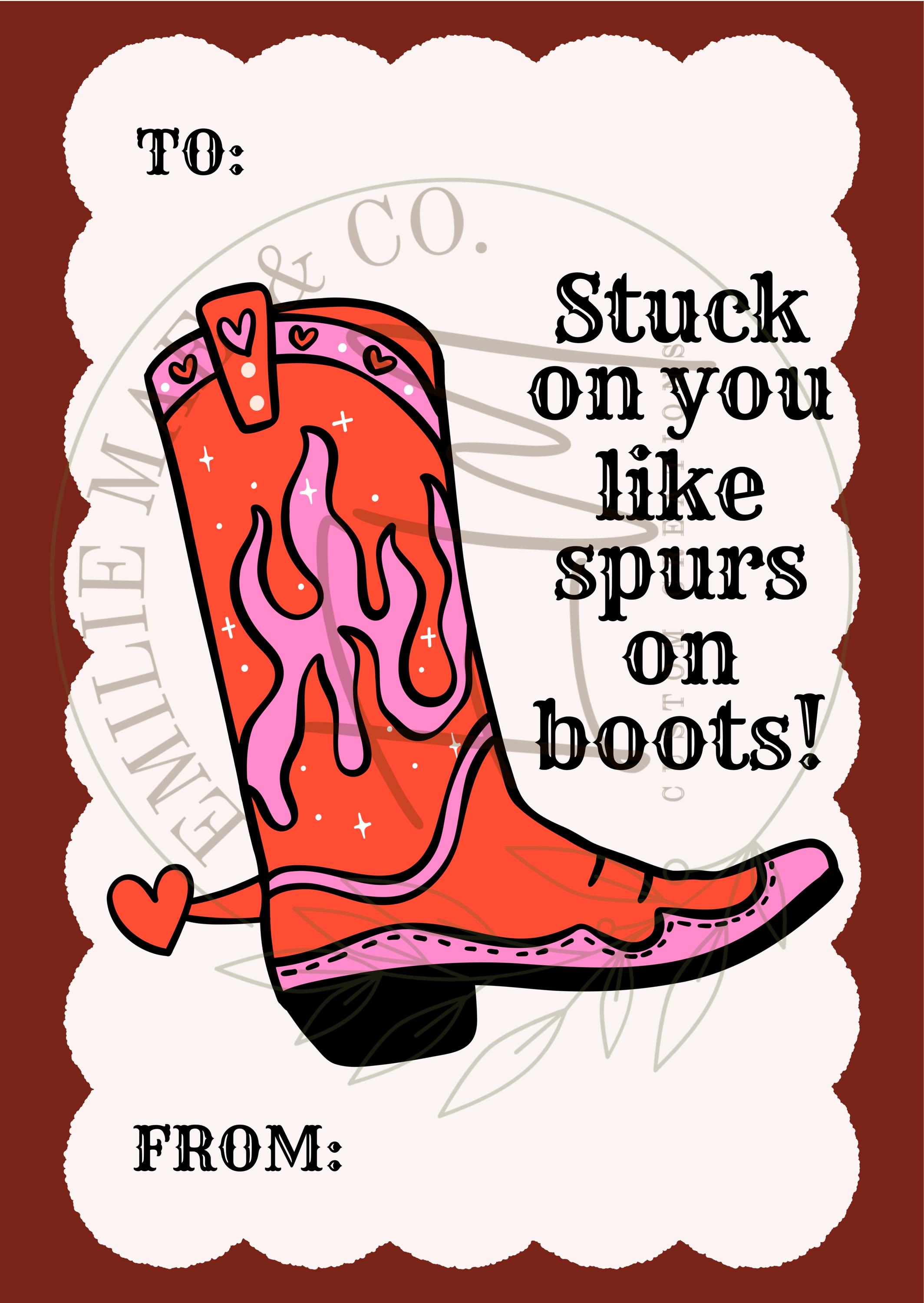 Western Cowboy Valentine’s Day Cards | Digital Printable Set | Instant ...