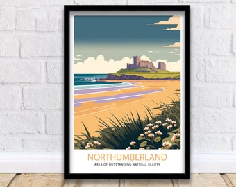 Vintage LNER Northumberland Coast Bamburgh Railway Poster - Etsy UK