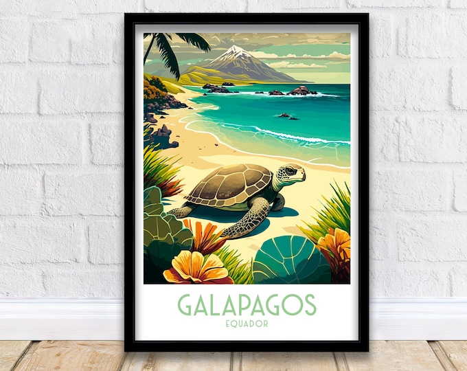 Galapagos Islands Traditional Travel Print, Ecuador Print, Ecuador ...