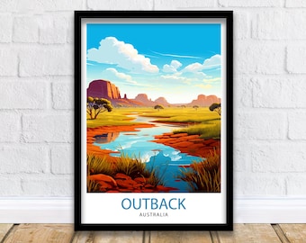 Earthy Outback Landscape Ranges Art Print - Etsy Australia