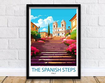Watercolour Print Spanish Steps, Rome - Etsy