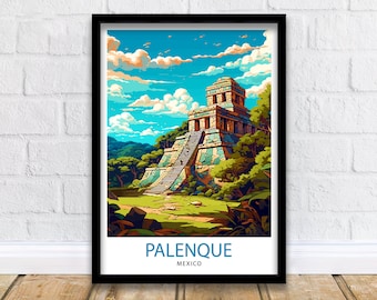 Maya Palenque Art Print Mayan Temple Art Mayan Indian Art - Etsy