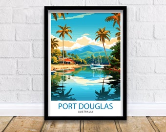 Port Douglas Beach Vintage Style Seaside Travel Print/ Poster - Etsy ...