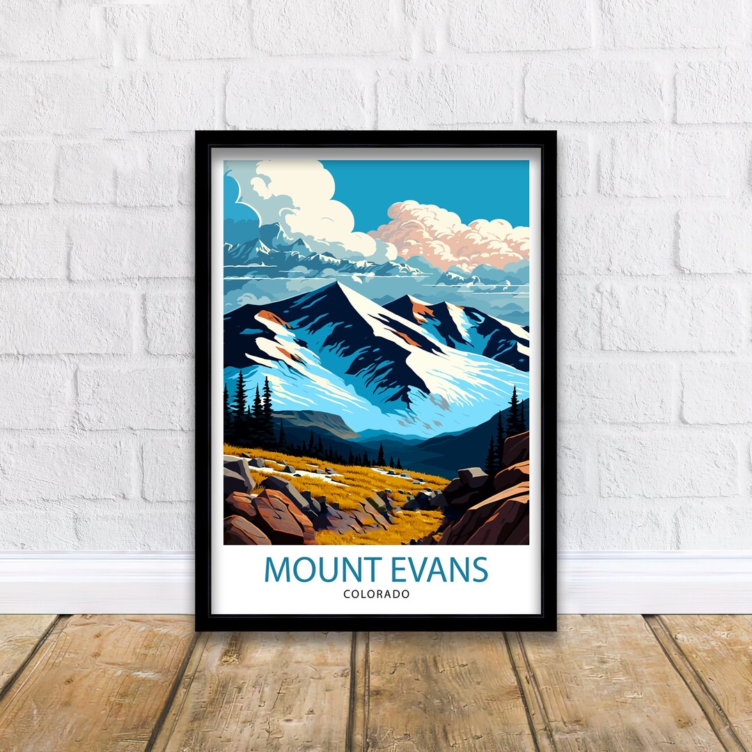 Mount Evans Colorado Travel Print Mountain Wall Decor Colorado ...