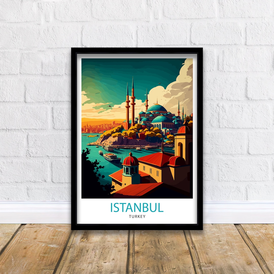 Istanbul Turkey Travel Print Istanbul Wall Art Turkey Illustration ...