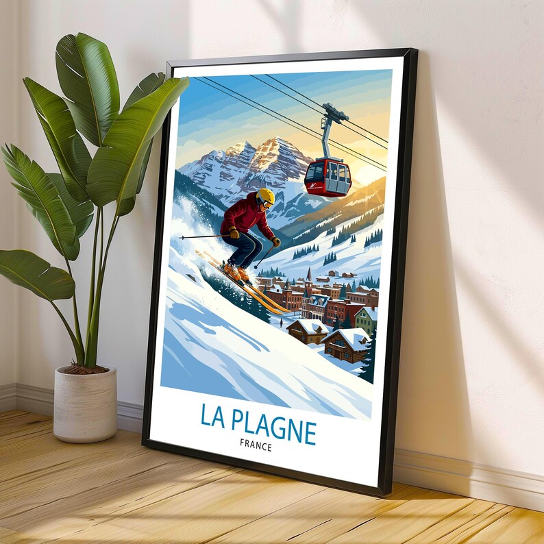 La Plagne Ski Resort Poster Print France Wall Art Mountain Landscape ...
