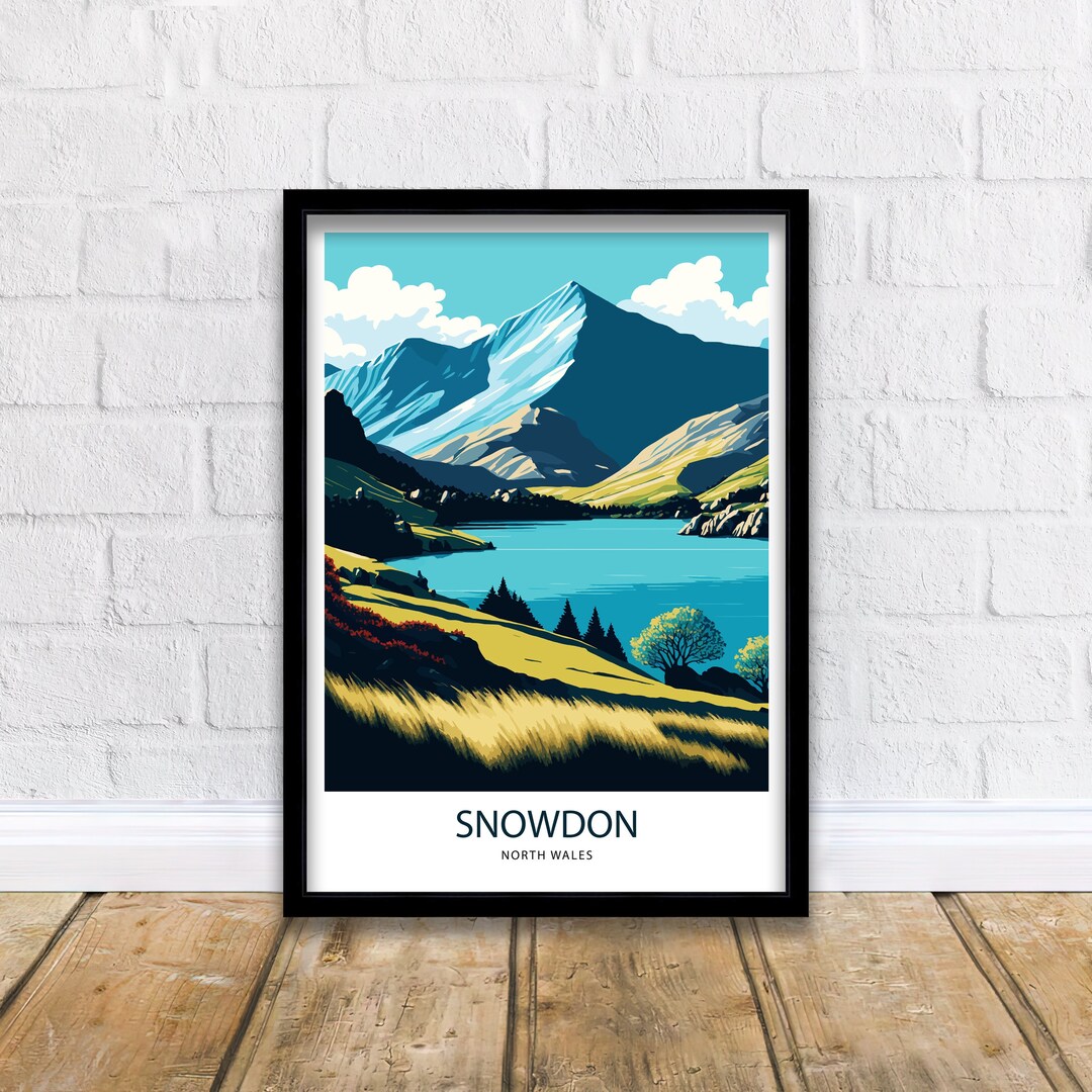 Snowdon North Wales, Travel Poster, Art Print , Wall Art, Art Print - Etsy