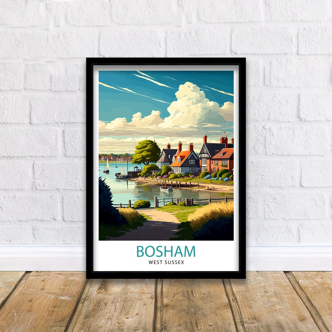 Bosham West Sussex Travel Print Bosham Wall Art Bosham Illustration ...