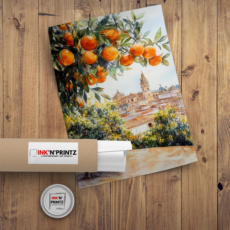 Seville Spain Watercolor Painting Spanish City Art Seville Print Scenic ...