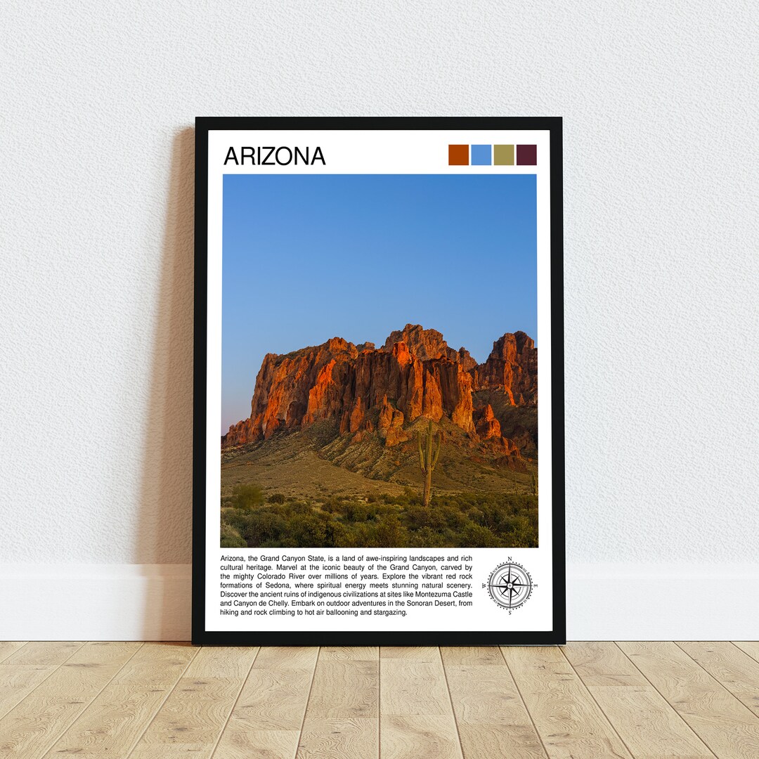 Arizona Travel Print Wall Decor Wall Art Arizona Wall Hanging Home ...