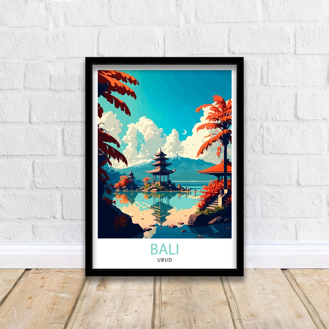 Ubud Bali Travel Print Bali Wall Decor Ubud Bali Home Living Decor Bali ...