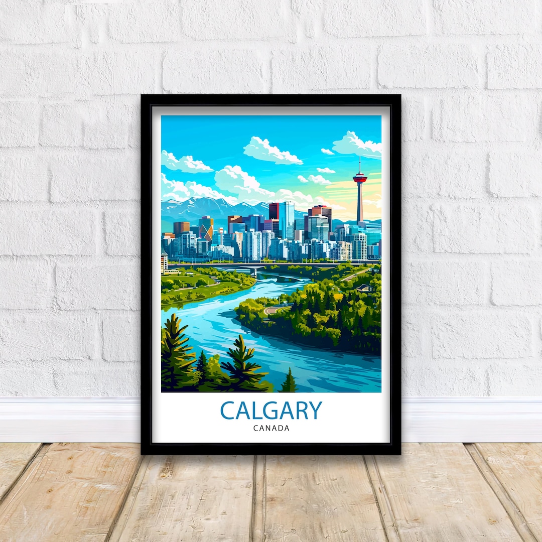 Calgary Canada Travel Print Wall Decor Wall Art Calgary Wall Hanging ...
