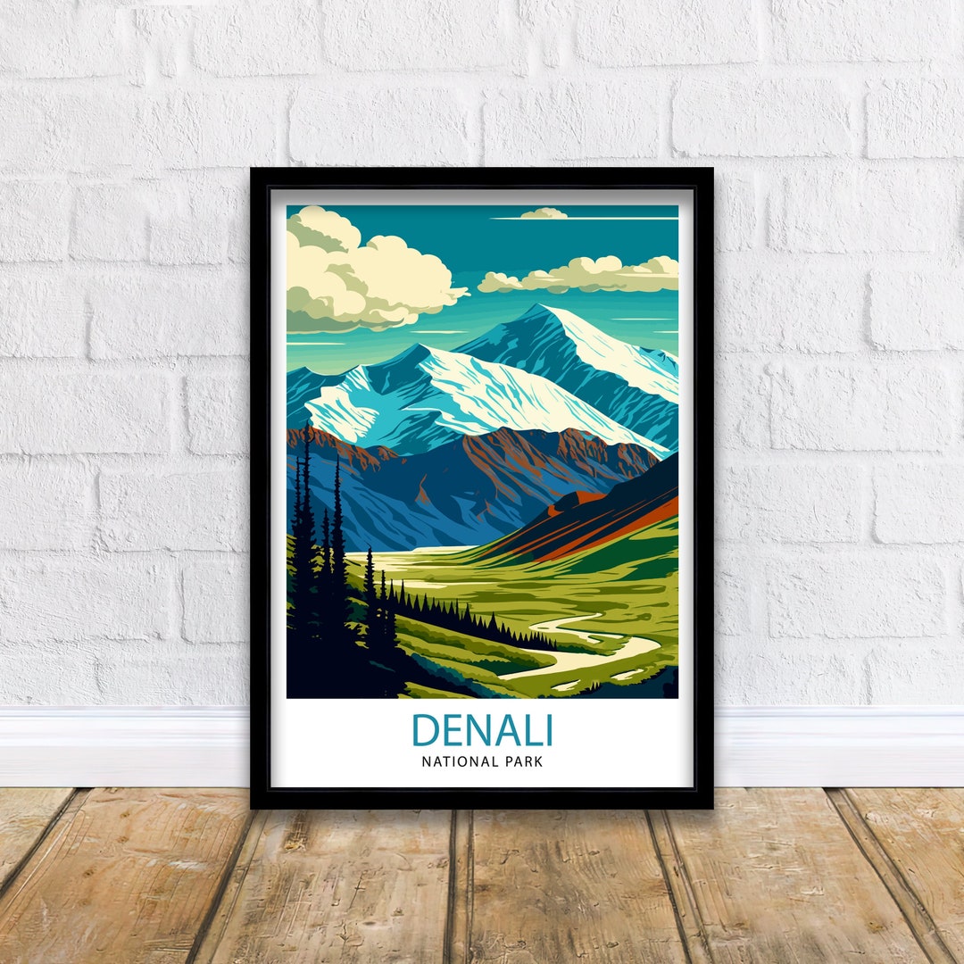 Denali National Park Alaska Travel Print Denali Wall Decor Denali ...