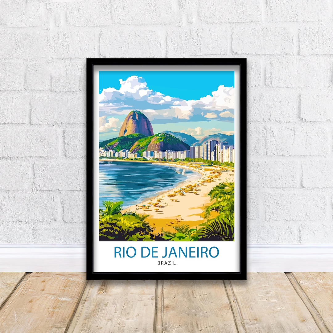 Rio De Janeiro Brazil Travel Print Wall Decor Wall Art Rio Wall Hanging ...