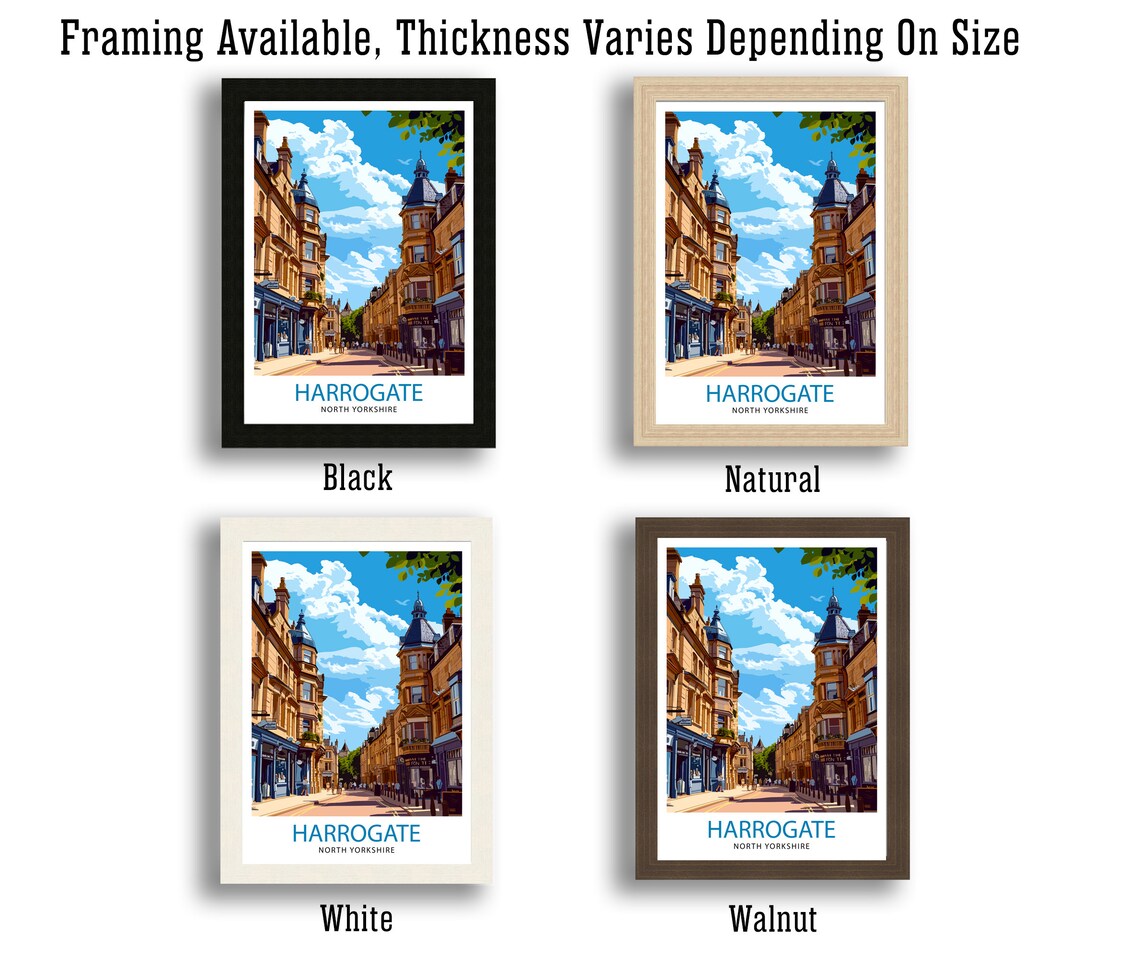 Harrogate Yorkshire Print English Spa Town Art Victorian Architecture ...