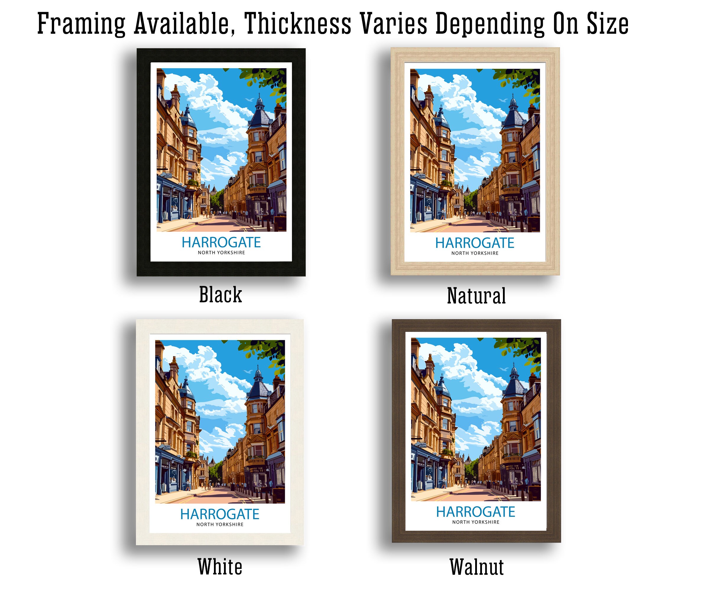 Harrogate Yorkshire Print English Spa Town Art Victorian Architecture ...