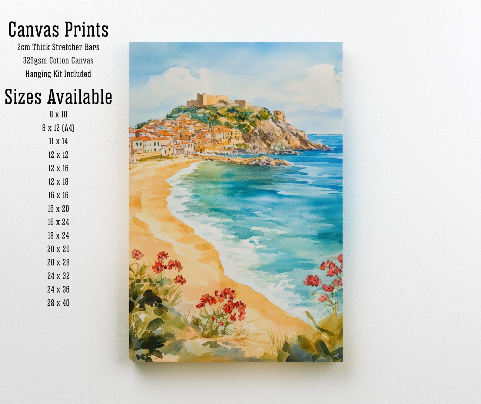 Sardinia Watercolor Painting Italian Island Art Sardinia Print Scenic ...