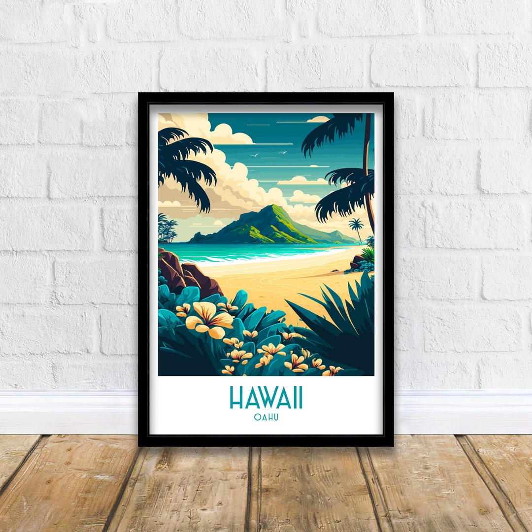 Hawaii Travel Print | Hawaii Poster | Hawaii Wall Art | Travel Print ...