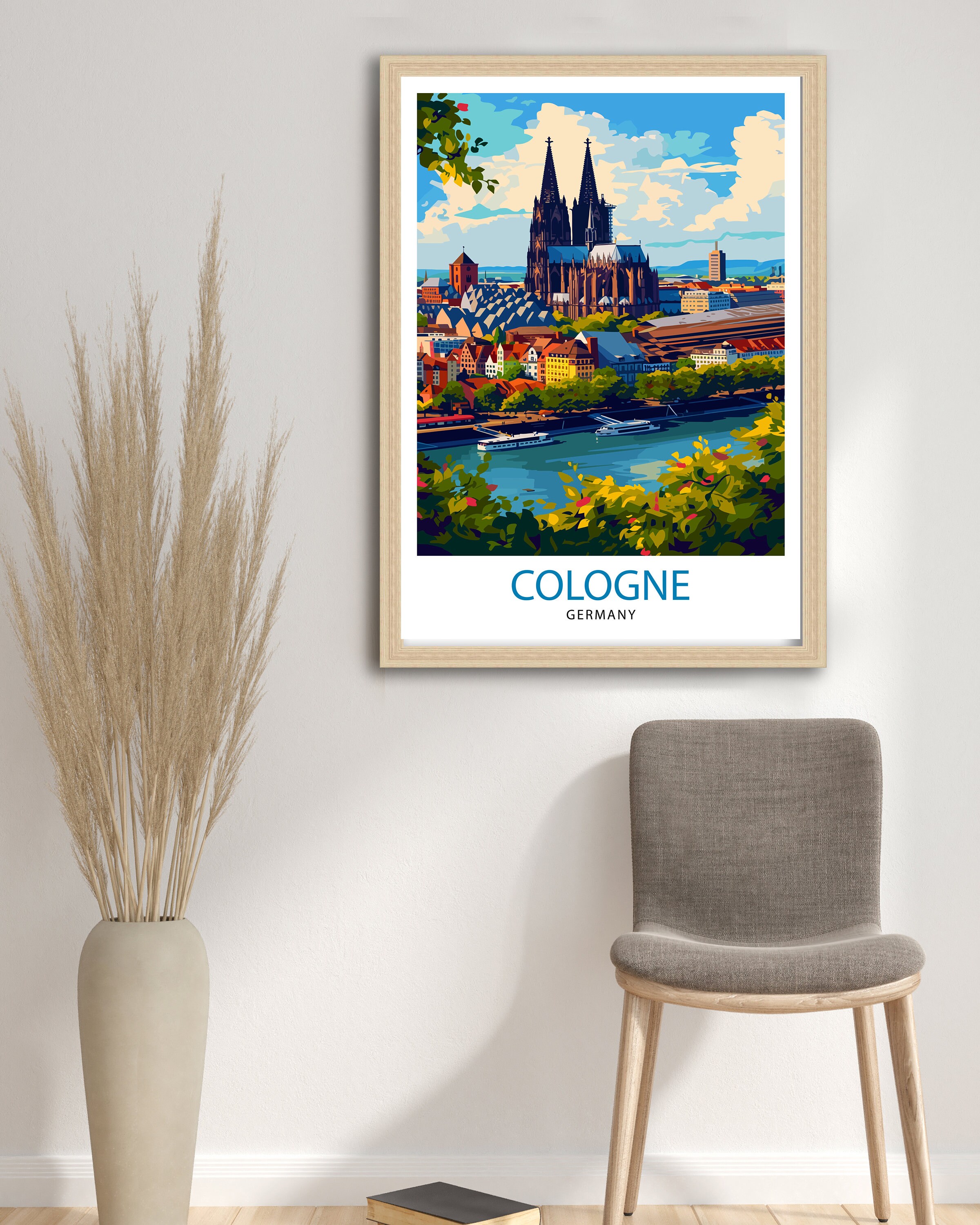 Cologne Germany Travel Print , Cologne Wall Decor, Cologne Home Living ...