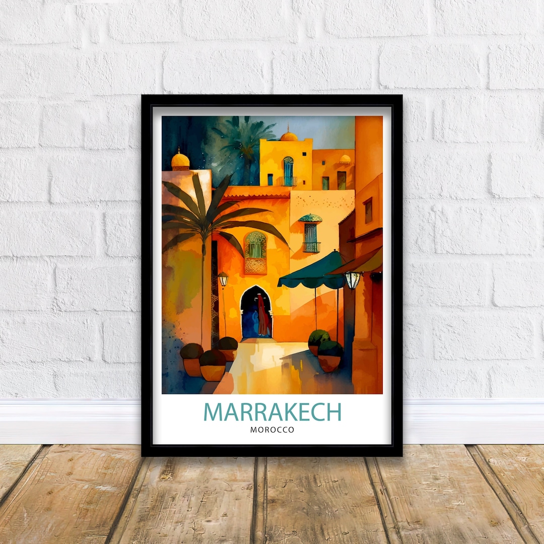 Marrakech Travel Print Marrakech Wall Art Marrakech Poster Morocco ...