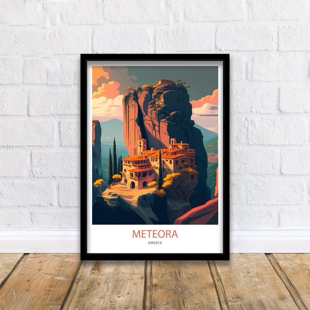 Meteora Travel Print Meteora Monasteries Meteora Print Meteora Poster ...