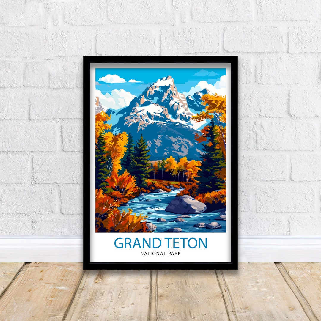 Grand Teton National Park Travel Print Wall Decor Wall Art Grand Teton ...