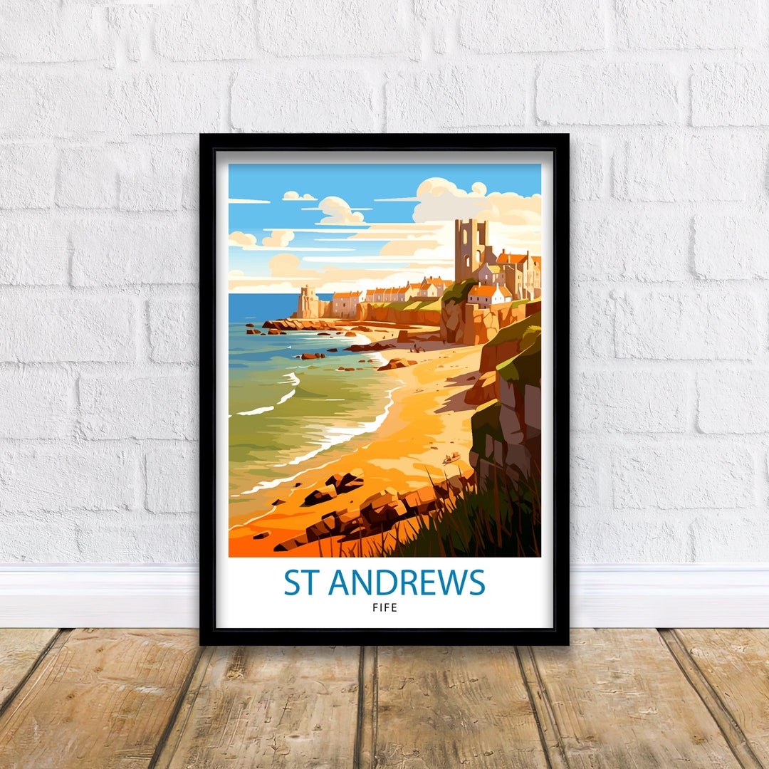 St Andrews Fife Travel Print St Andrews Wall Decor St Andrews Poster ...