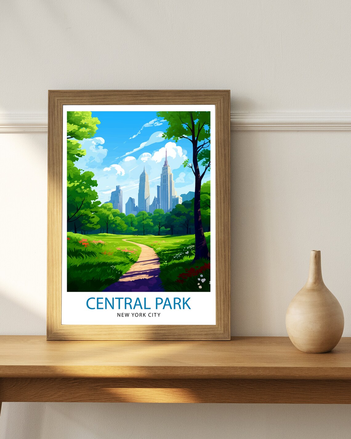 Central Park New York Travel Print| Central Park Wall Decor Central ...