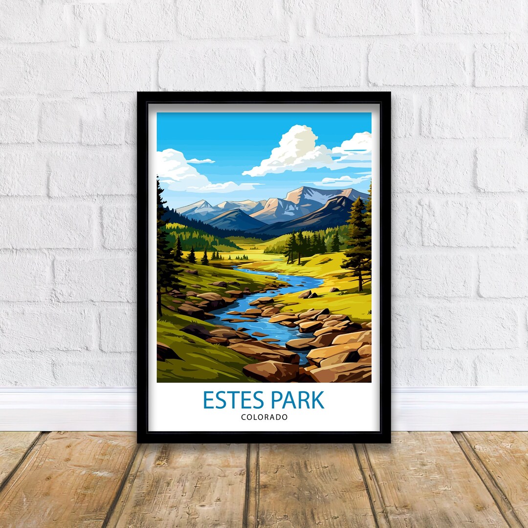 Estes Park Colorado Travel Print Colorado Wall Decor Estes Park Poster ...