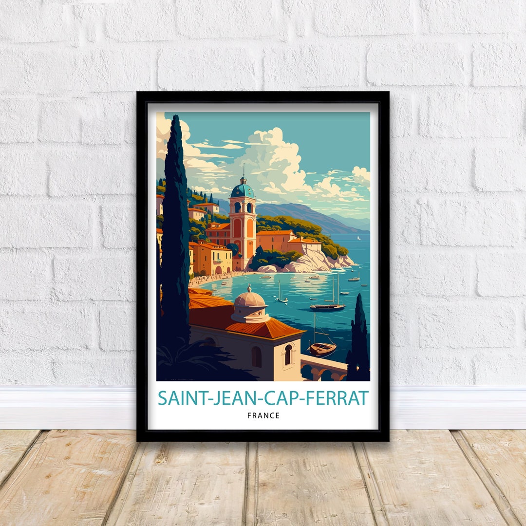 Saint-jean-cap-ferrat Travel Print French Riviera Wall Decor Cap-ferrat ...