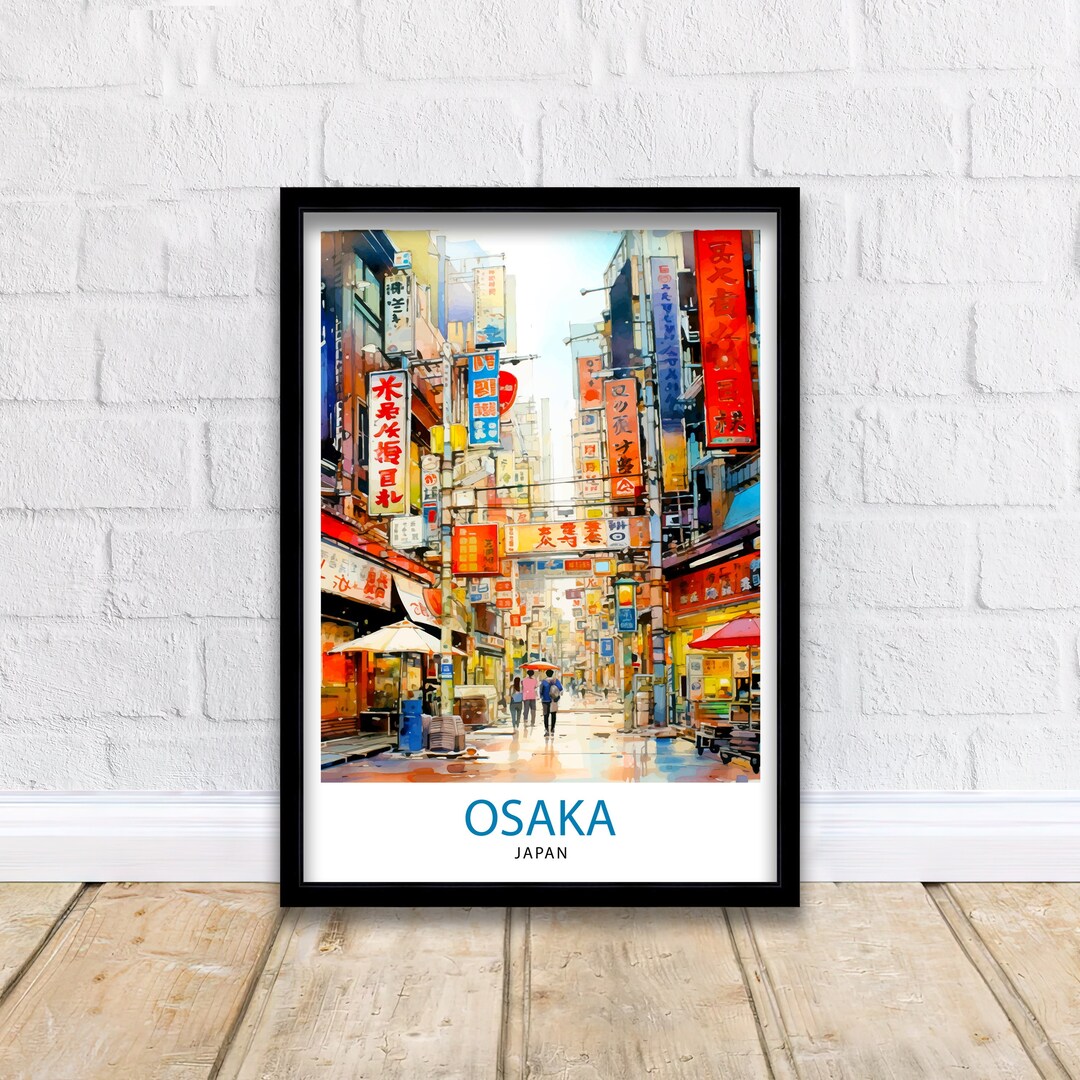 Osaka Japan Travel Print Osaka Wall Decor Osaka Cityscape Poster Japan ...